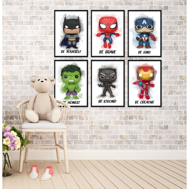 Poster - Superhelden / Citaten / Set van 6